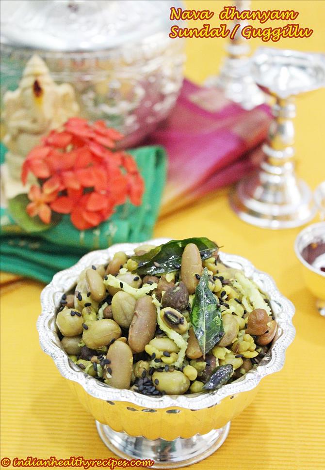navadhanya sundal – navadhanyam guggillu recipe